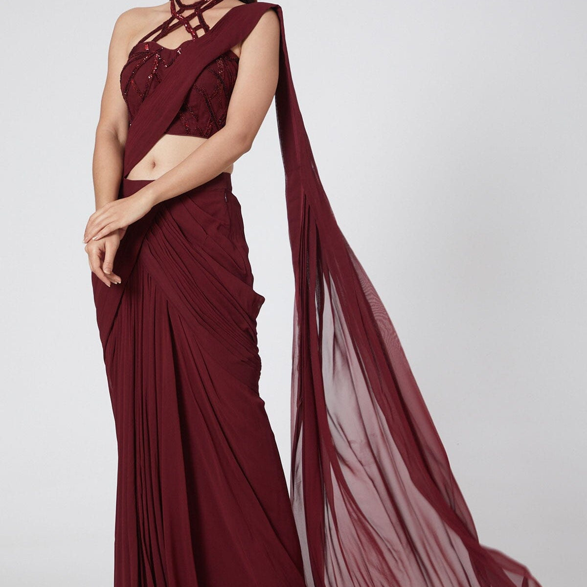 Deep Maroon Drape – shopnavaa