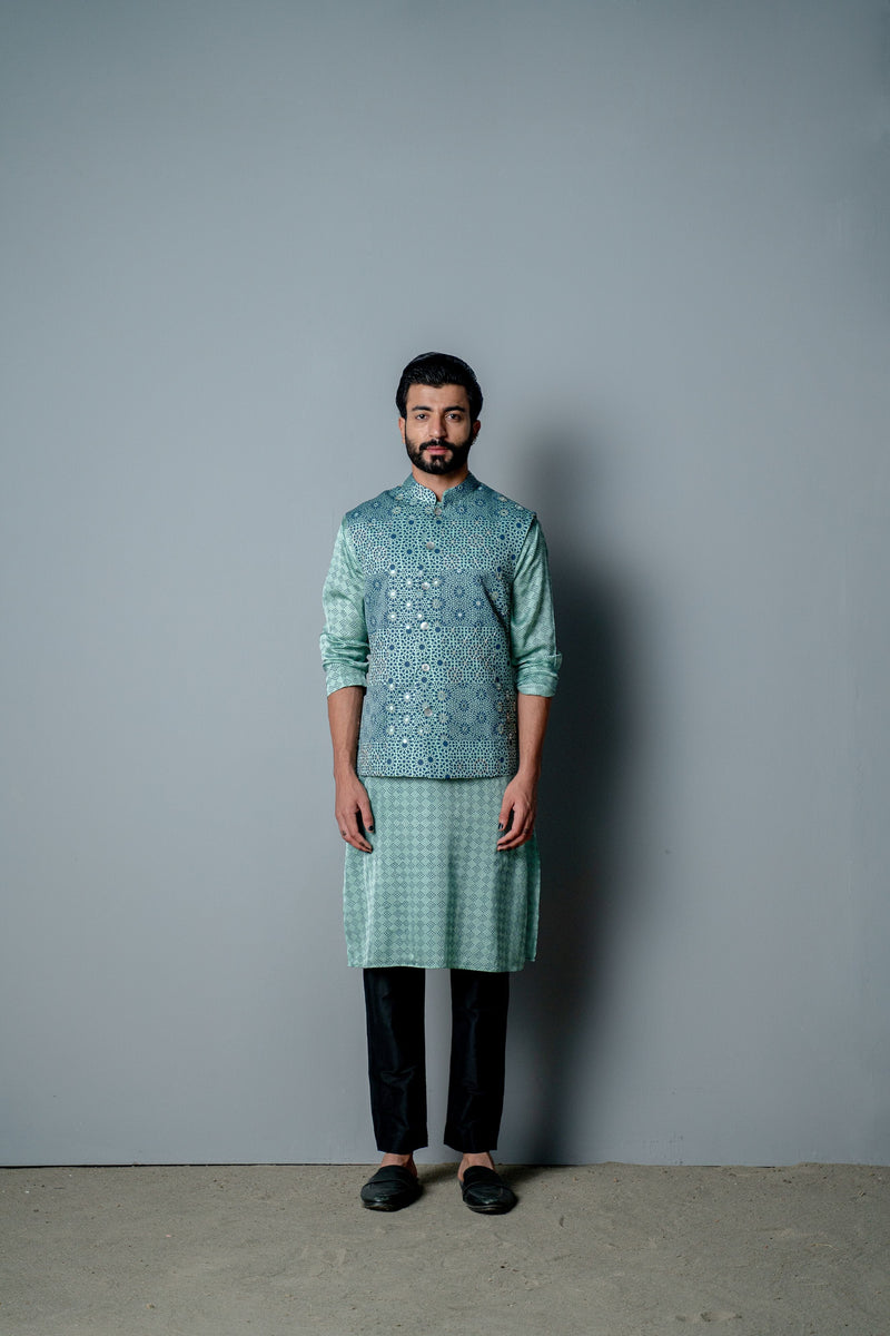 KURTA & BANDI SET BLUE – shopnavaa